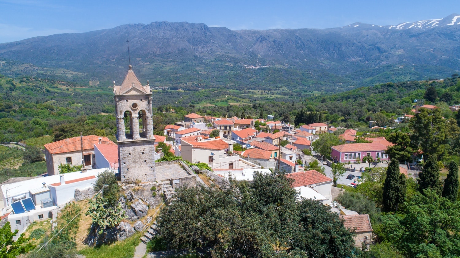 The Verdant Amari and its Stately Bell Tower - Discover Crete